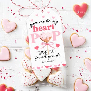 Editable Valentine Cake Pop Tag, You Make My Heart POP Valentine ...