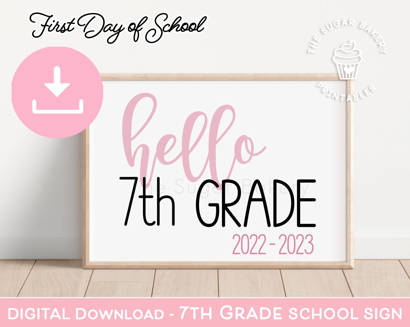 1st Day of SCHOOL SIGN 7th GRADE Back to School Sign First - Etsy
