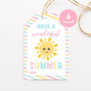 Have a Wonderful Summer Teacher Appreciation Tags, 2" and 2.5" End of ...