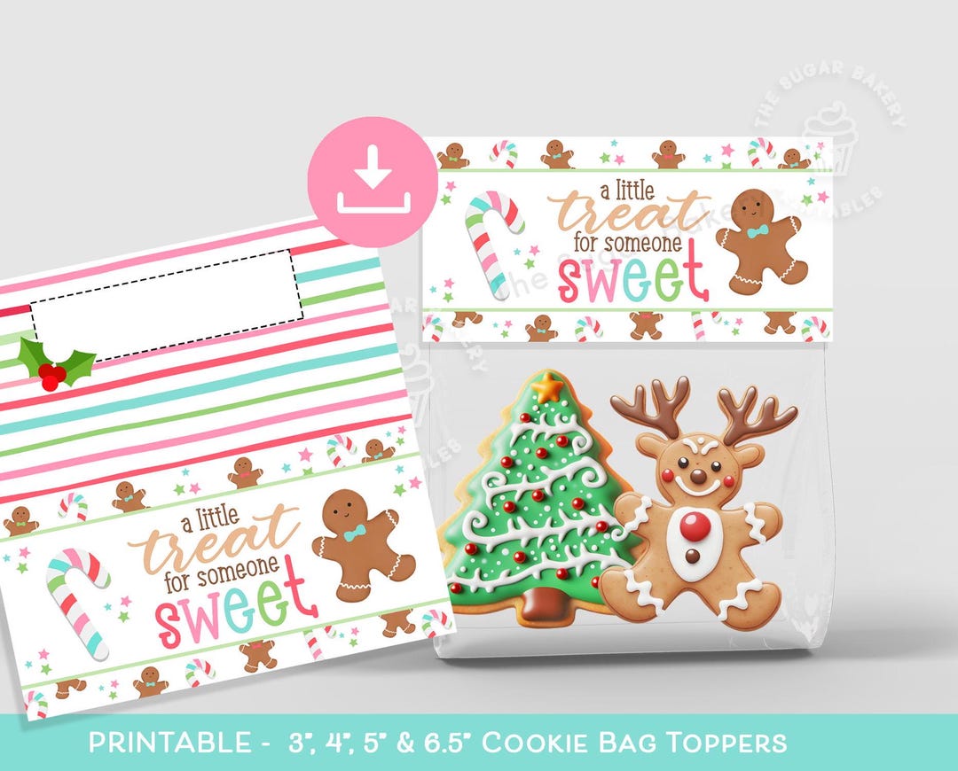 Gingerbread Cookie Bag Toppers, A Little Treat for Someone SWEET Bag ...