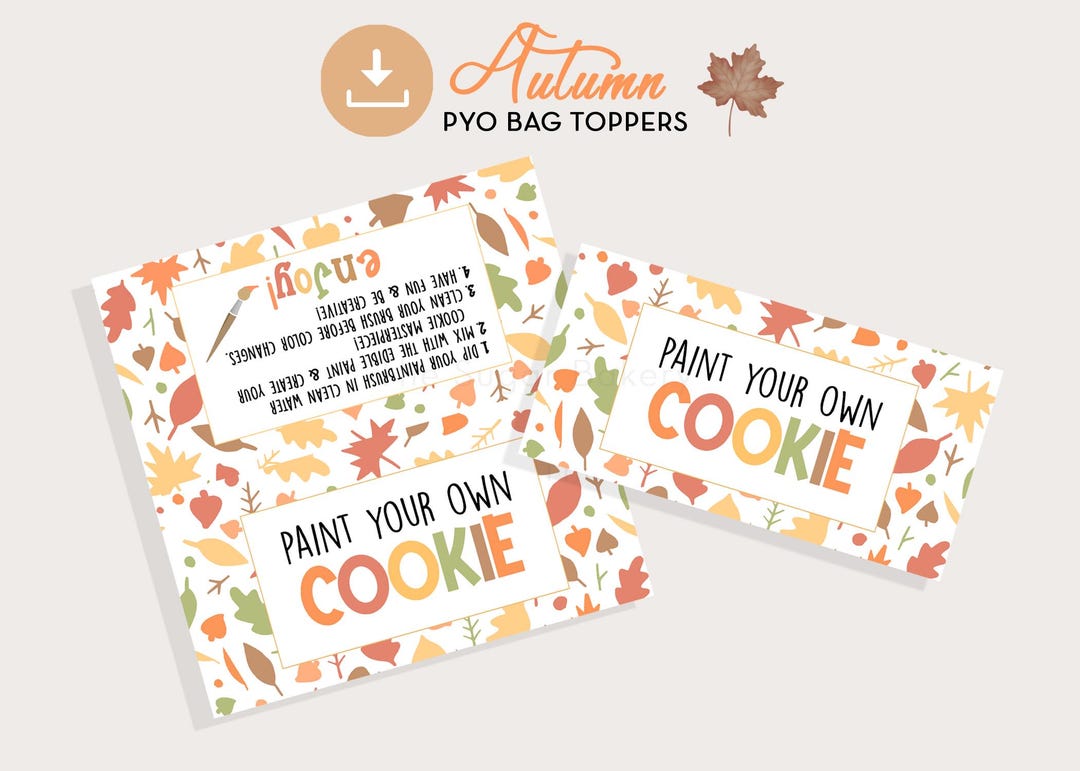 PYO Cookie Autumn and Fall Bag Topper, PYO Cookie Topper, PYO Fall ...