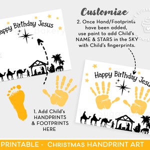 Happy Birthday Jesus Handprint Art, Christmas NATIVITY Handprint Art ...