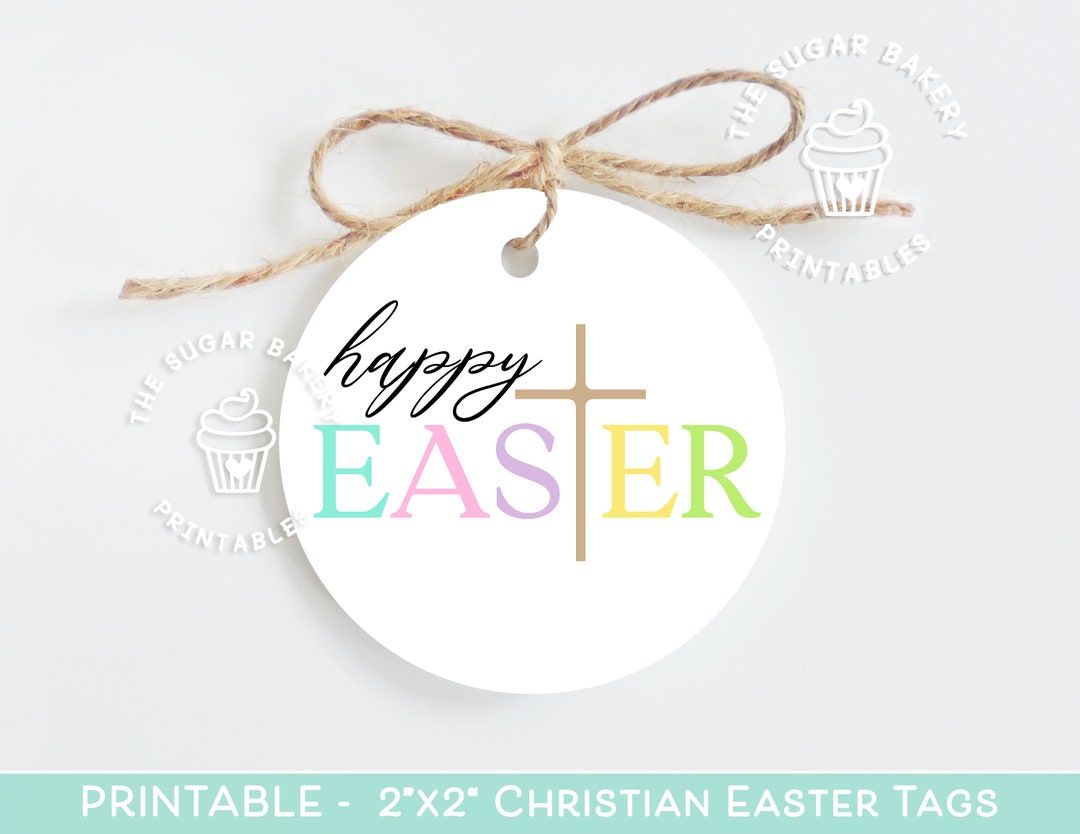 Happy Easter EASTER TAG, He is Risen Printable Tag, Easter Cookie Tags ...