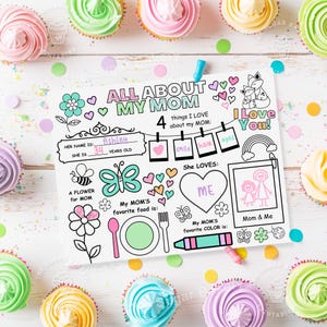 Mother's Day Printable for Mothers Day Gift All About My Mom Activity ...
