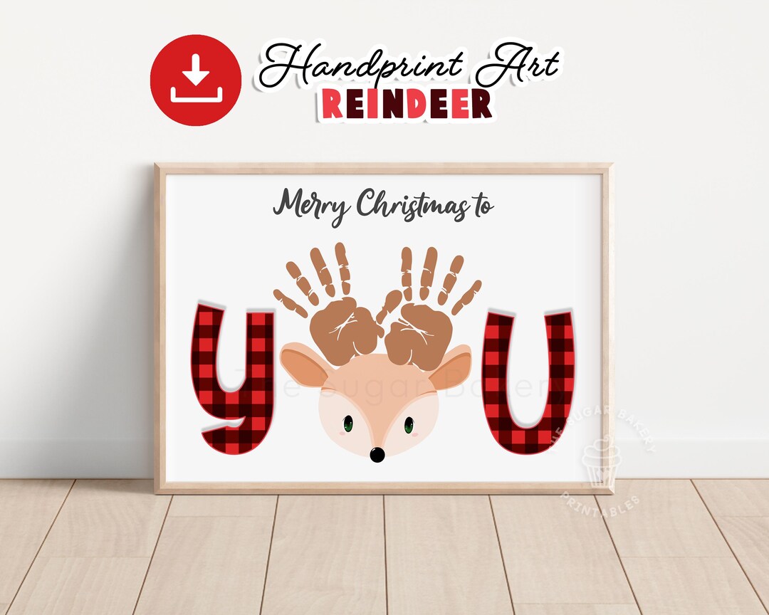 Christmas REINDEER Handprint Art, Reindeer Handprint Craft, Preschool ...
