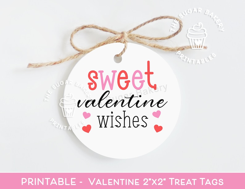 SWEET Valentine Wishes Cookie Tag Valentine's Day Tag - Etsy