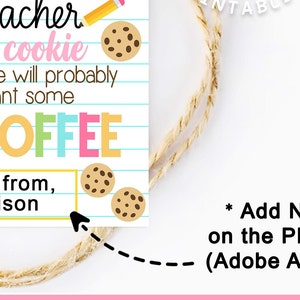 First Day of School Teacher Coffee TAGS, If You Give a Teacher a Cookie ...