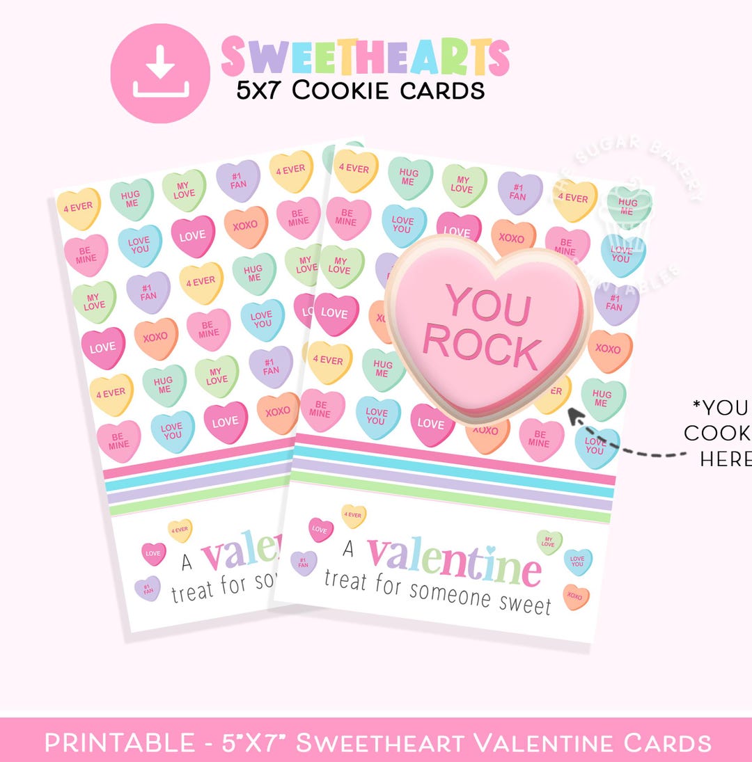 A Valentine Treat Someone SWEET, Printable 5"x7" Conversation Heart ...