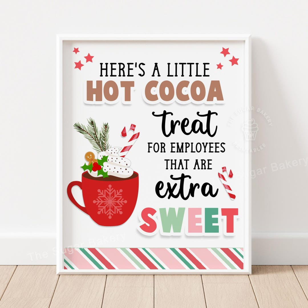 Printable Hot Cocoa Sign for Employees Christmas Hot Cocoa Sign ...