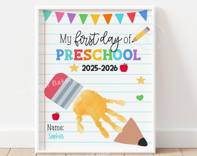 First Day of School Handprint Craft, Back to School Poem Handprint Art ...