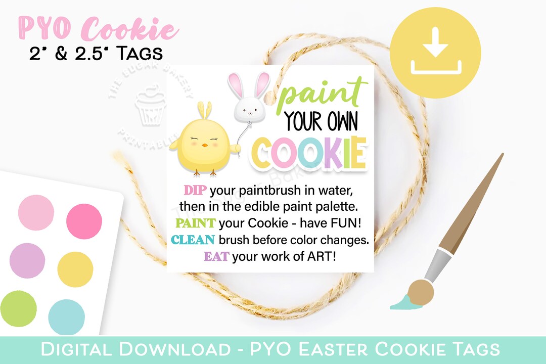 PYO Easter Cookie Tag PYO Easter Cookie Pyo Instructions - Etsy