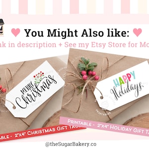 Printable Christmas Gift Tags, We Wish You a Merry Christmas B&W Tags ...