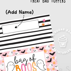 Bag of BOOS Halloween TREAT Bag TOPPER, 4 5 6.5 Goodie Bag for Kids ...