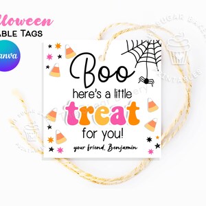 BOO Here's a Treat for YOU, Editable Halloween Tags, Happy Halloween ...