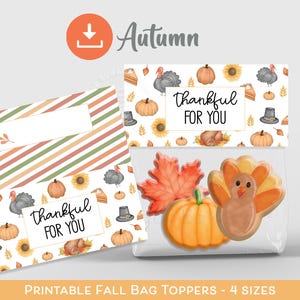 Printable Fall Treat Bag Topper THANKFUL for YOU Teacher Gift Bag ...