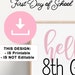 1st Day of SCHOOL SIGN 8th GRADE, Back to School Sign, First Day of 8th ...
