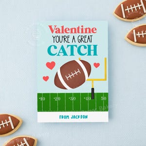 EDITABLE FOOTBALL Valentine Cards for Kids, Football Valentine Cards ...