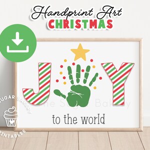 JOY Christmas Tree Handprint Art, Preschool Handprint Art Craft ...
