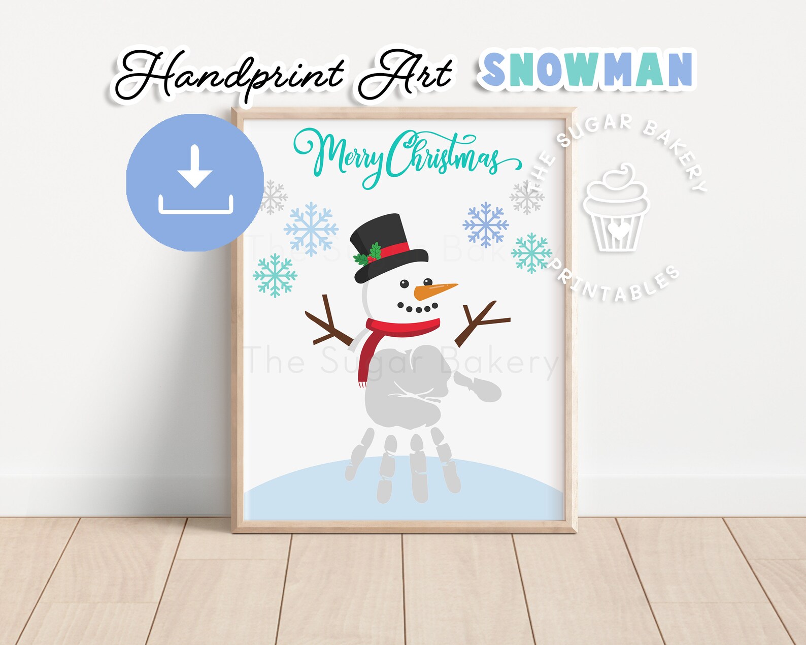 SNOWMAN Handprint Art Baby's First Christmas Gift Art - Etsy
