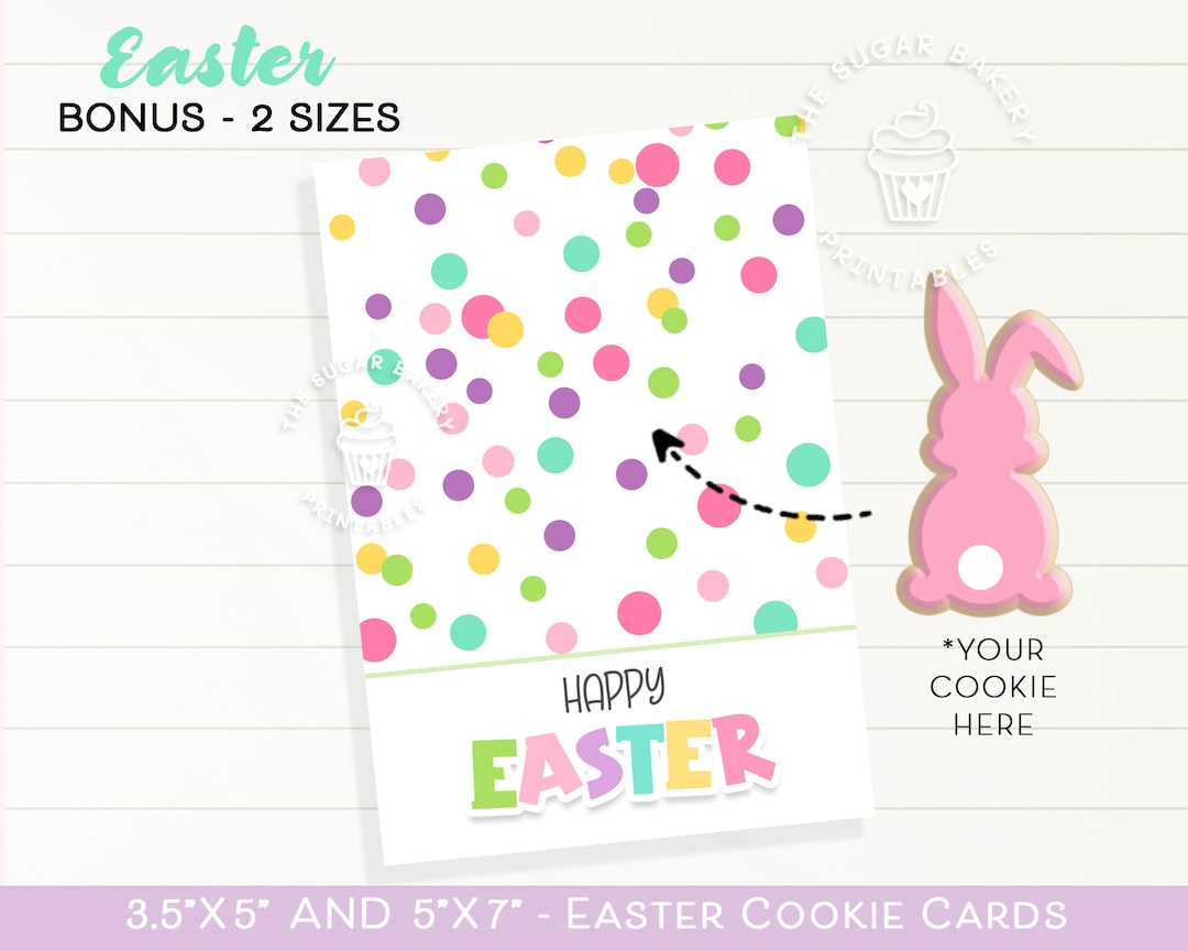 Happy Easter EASTER COOKIE CARD Printable Cookie Card Cookie - Etsy
