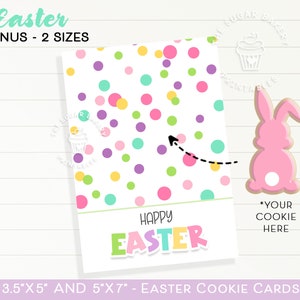 Happy Easter EASTER COOKIE CARD, Printable Cookie Card, Cookie Cards ...