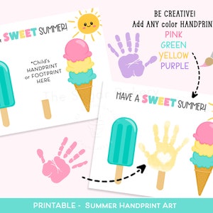 Summer Handprint Craft, Have a SWEET Summer ICE CREAM Popsicle ...