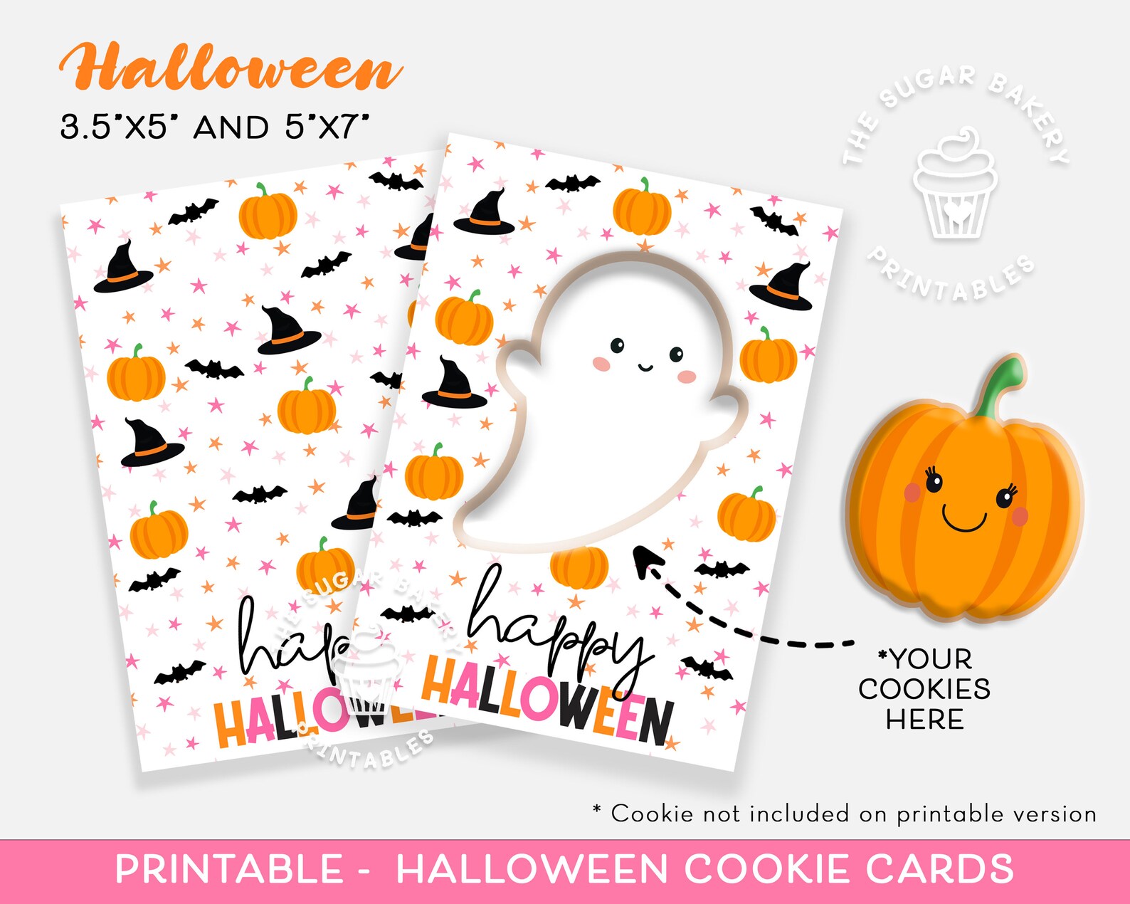 Happy Halloween Cookie Card 3.5x5 Mini Cookie Card 5x7 - Etsy