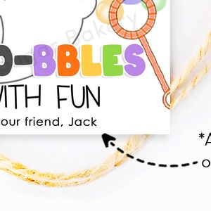 Halloween Bubble Gift TAG, Halloween School Tag, Halloween BOO-BBLES ...