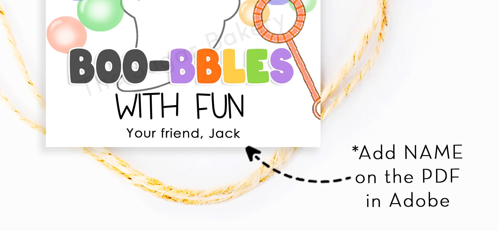 Halloween Bubble Gift TAG, Halloween School Tag, Halloween BOO-BBLES ...