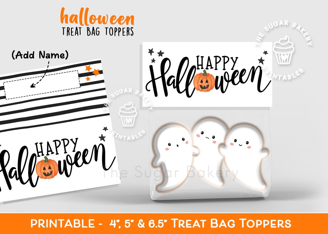 Halloween TREAT Bag TOPPER, Goodie Bag for Kids, Halloween Cookie Bag ...
