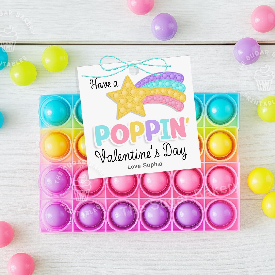 POPPIN' Valentines Day Tags, Printable Pop Star It TAG, Valentine Gift ...