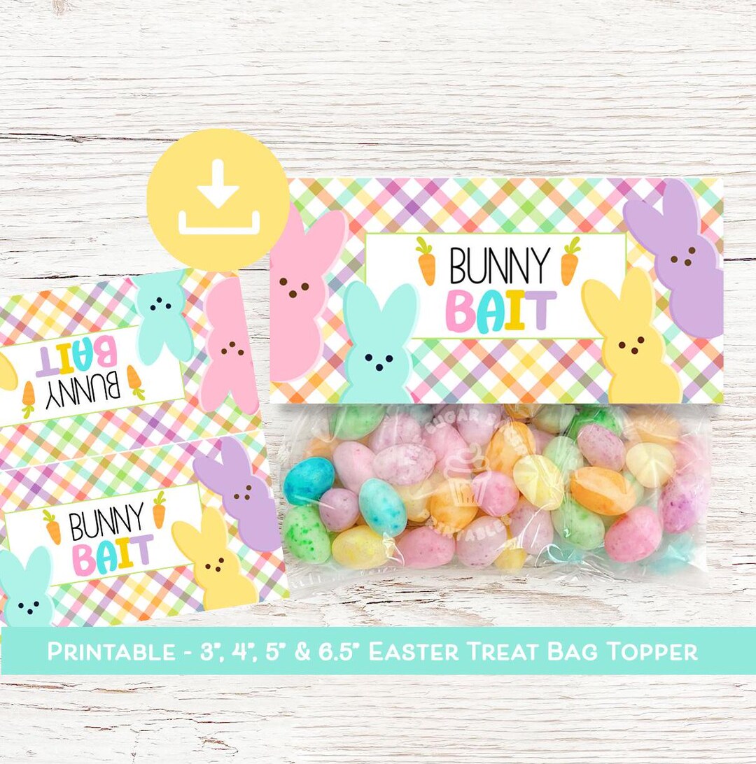 Easter BUNNY BAIT Printable Bag Topper, Easter Treat Bag Colorful ...