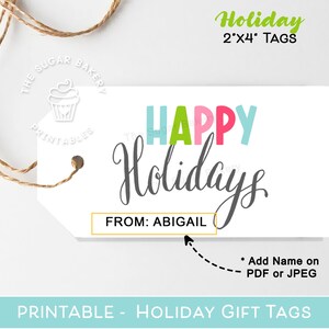 Happy Holidays Gift Tags, Holiday Gift TAGS, Holiday Gift for Teacher ...