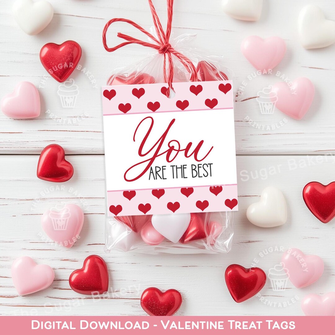Printable Valentines Day Treat Tags for Teacher Student Classroom Favor ...