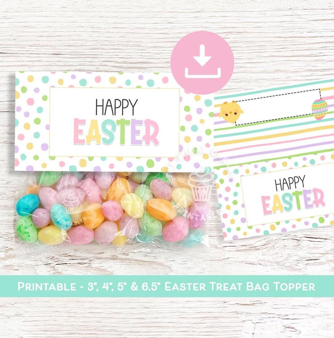 Easter Treat Bag Topper, Easter Cookie Bag TOPPERS, Treat Bag Topper ...