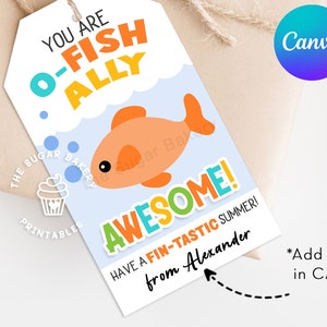 Goldfish Treat TAGS, End of School Year Gifts, Student Gift Tags ...