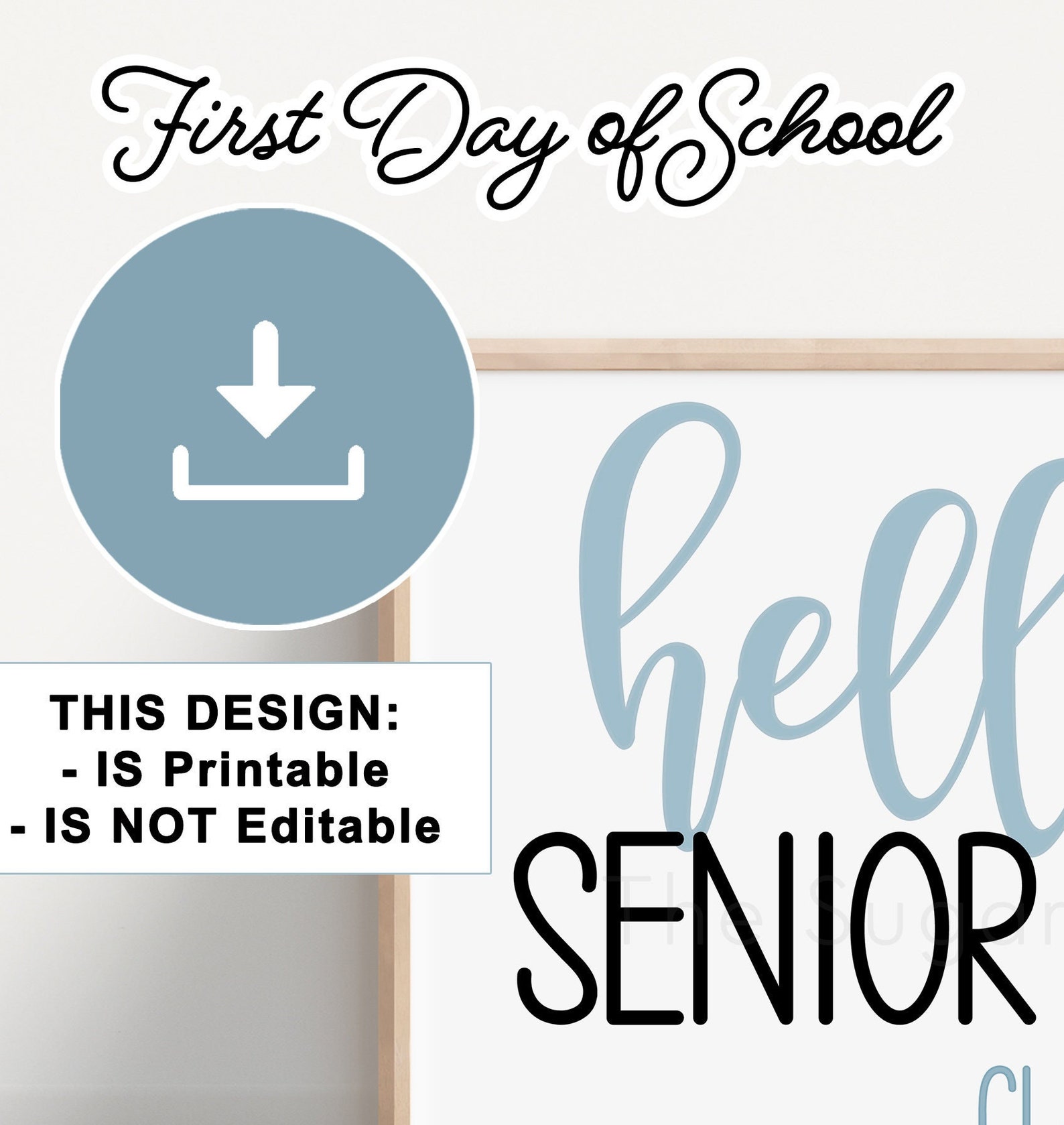First Day of SENIOR YEAR Sign Printable 12th Grade Sign Hello Senior ...