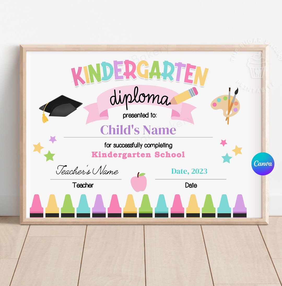 Editable Kindergarten Diploma, Kindergarten Graduation Diploma ...