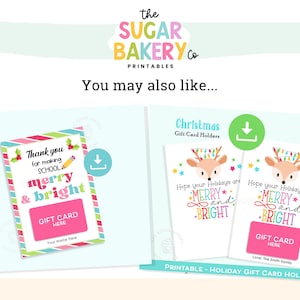 Printable Merry and Bright Tags, Winter Break Tags for Teacher Staff ...