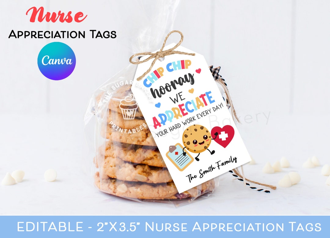 NURSE Appreciation Gift Tags CHIP CHIP Hooray Nurse Tag - Etsy
