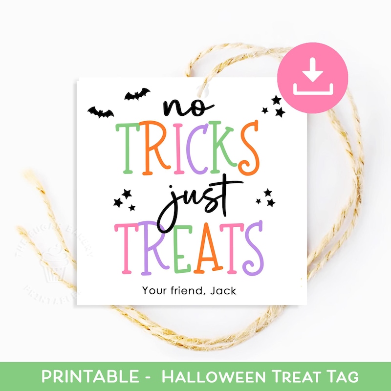 No Tricks Just Treats Tags - Etsy