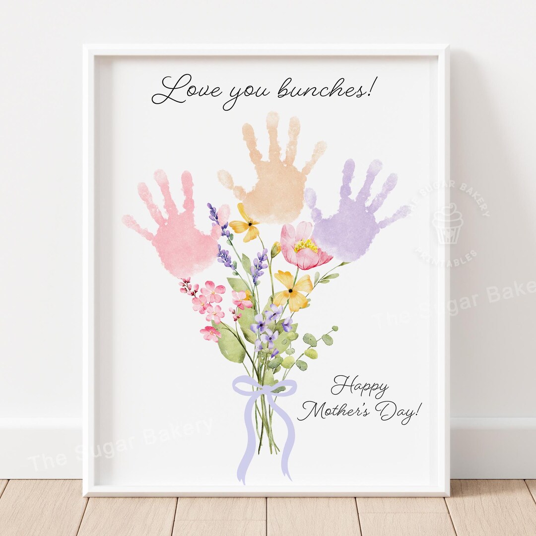 Mother's Day Handprint Art Wildflower Handprint Craft Printable Mothers ...