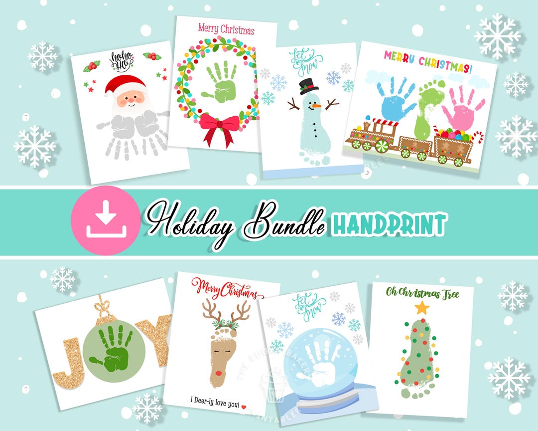 Holiday Handprint Craft Bundle Christmas Handprint Art Preschool ...