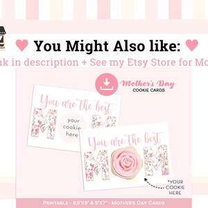 Happy Mother's Day COOKIE CARD, Printable 3.5"x5" & 5"x7" Mother's Day ...