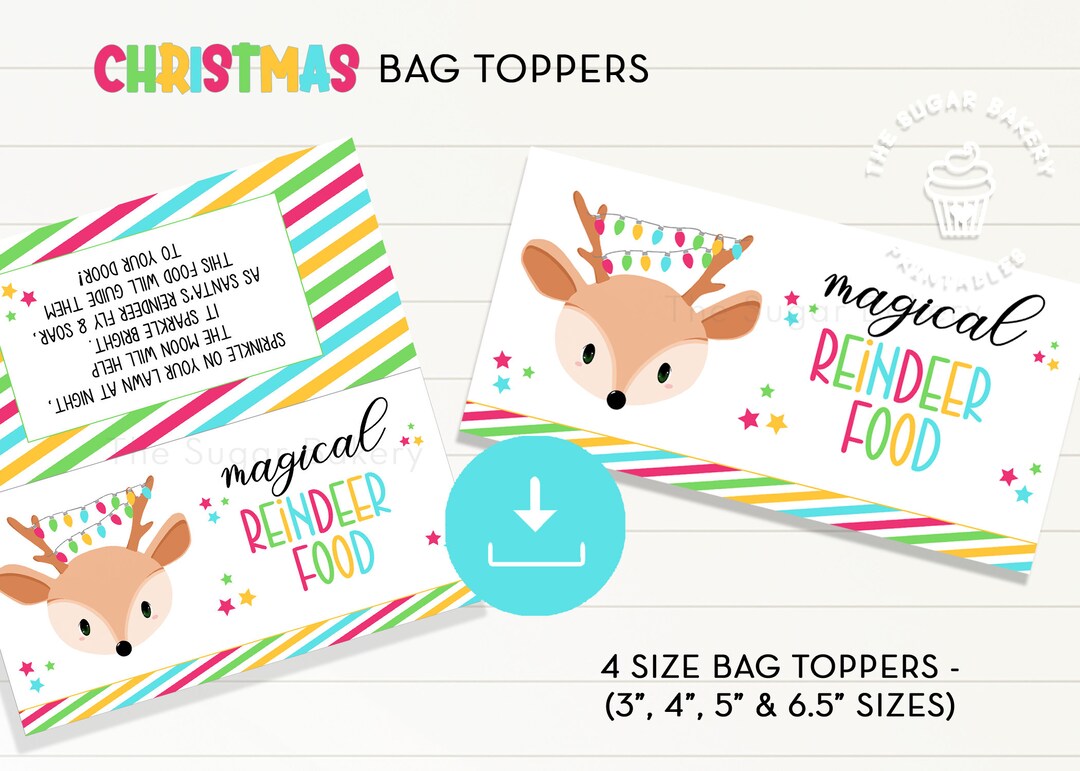 Printable Reindeer Food Topper Magical Reindeer Food Bag - Etsy