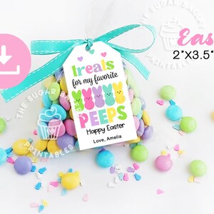 Treats for My PEEPS TAG, EASTER Peeps Gift Tag, Easter Peeps Treat Tag ...