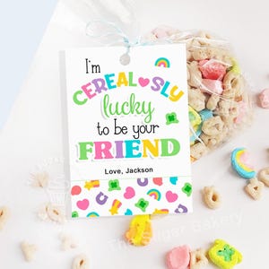 CEREAL-SLY Lucky FRIEND Appreciation Tag, Lucky Charm Cereal Tags, St ...