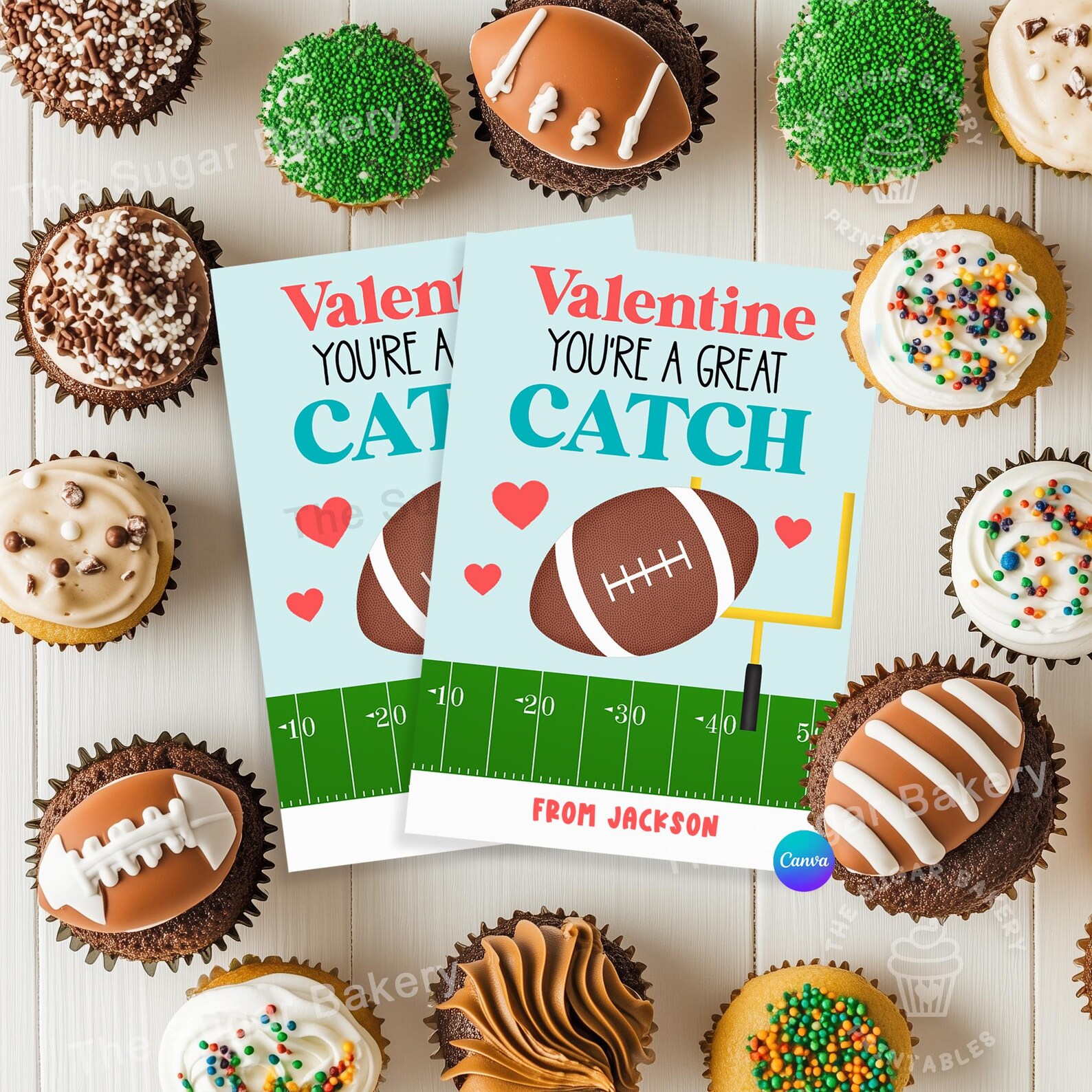 EDITABLE FOOTBALL Valentine Cards for Kids, Football Valentine Cards ...