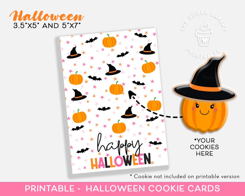Happy Halloween Cookie Card 3.5x5 Mini Cookie Card 5x7 - Etsy