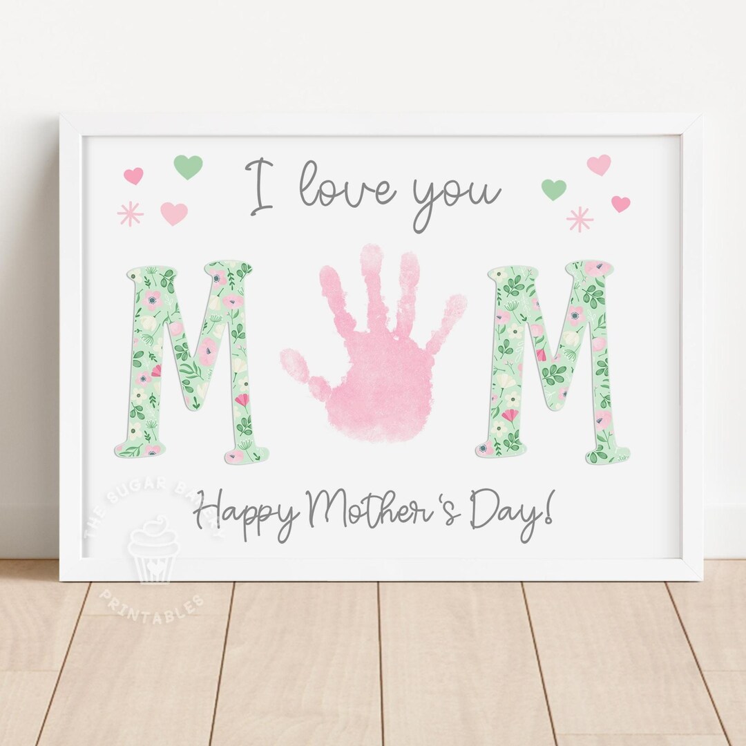 Mothers Day Handprint Craft Printable HANDPRINT Art for Kids Floral ...